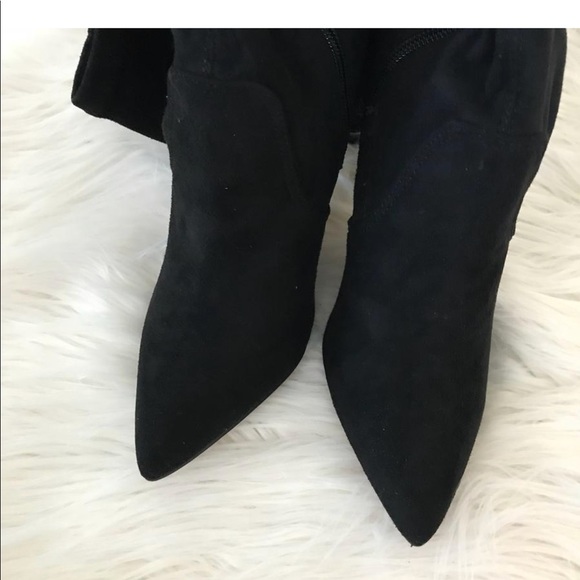 Shoes | Asos Black Knee Suede Leather Thigh High Boots 7 | Poshmark